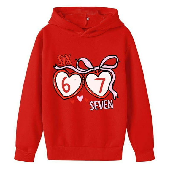 Byoo 67 Number Graphic Toddler Girl Hoodie Soft Full-Sleeved Pullover ...