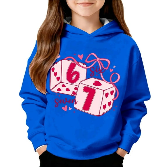 Byoo 67 Number Printing Hoodie for Teen Girls Unisex Long-Sleeved Hoody ...