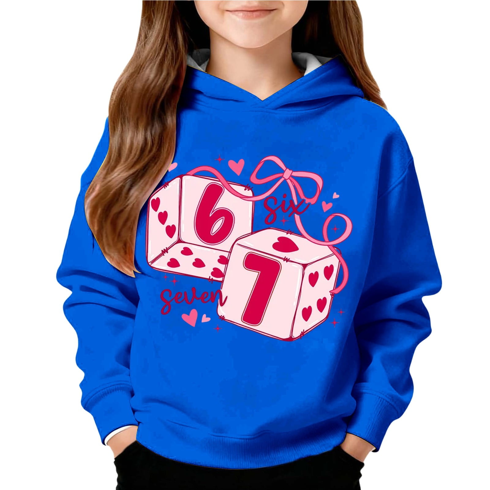 Byoo 67 Number Printing Hoodie for Toddler Girls Unisex Long-Sleeved ...
