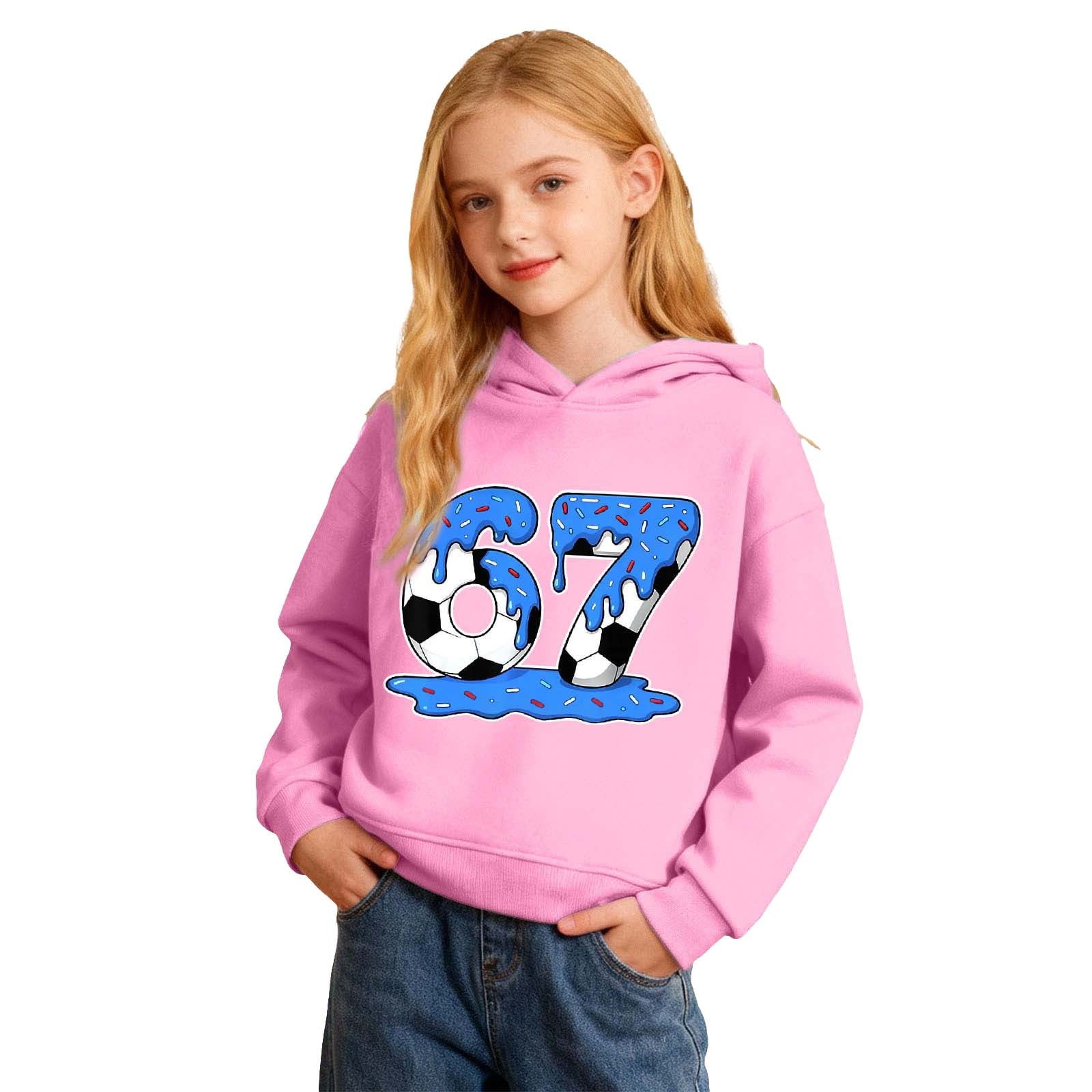 Byoo 67 Number Printing Toddler Girl Printed Pullover Hooded Long ...