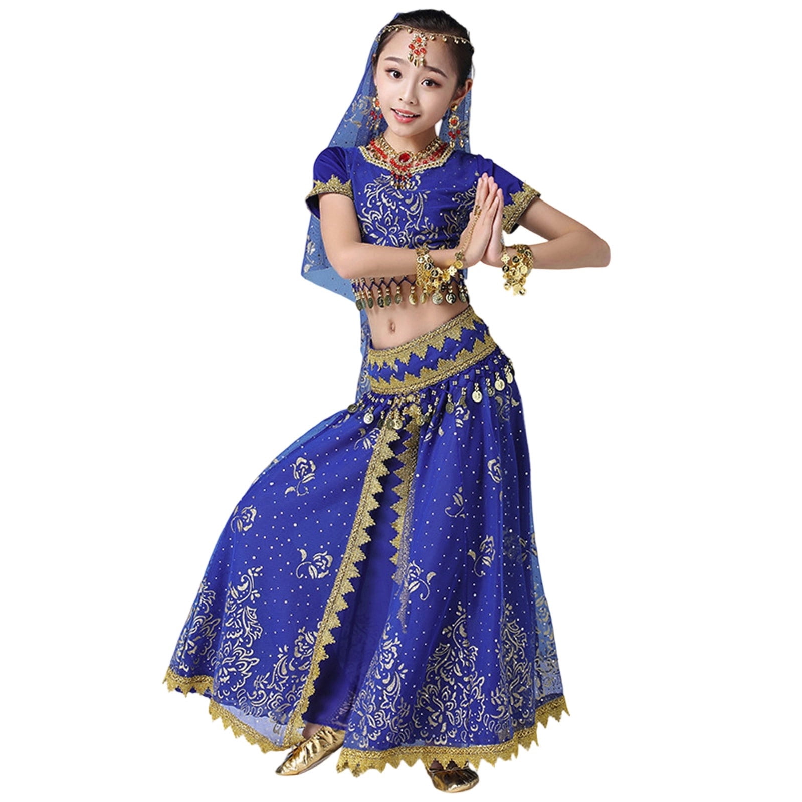 Byoo Arabian Belly Dance Big Girl Outfit Set with Printed Skirt ...