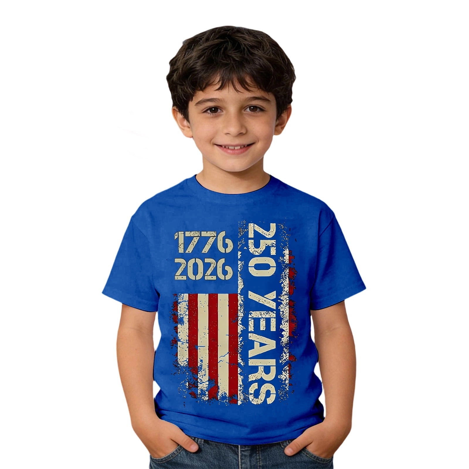 Byoo Big Boy 1776 2026 Print Crew Neck T Shirt Short Sleeve Patriotic ...