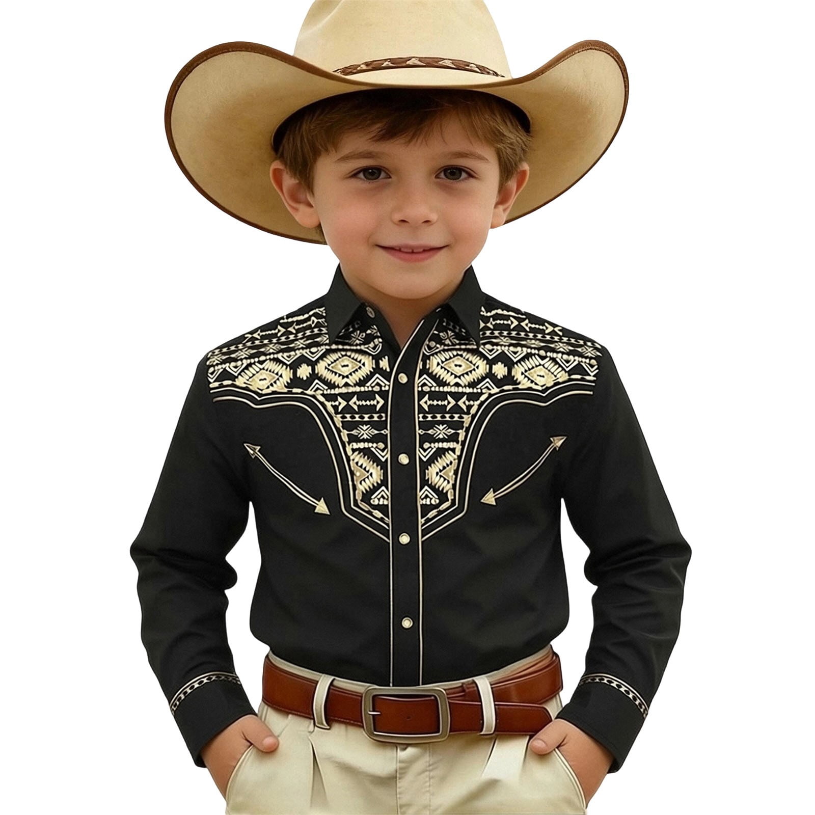 Byoo Big Boy Button Up Shirt Western CowBig Boy Retro Long Sleeve Tee ...