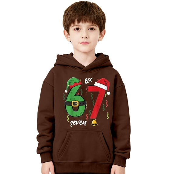 Byoo Big Boy Hoodie Kangaroo Pocket 67 Number Graphic Long-Sleeve ...