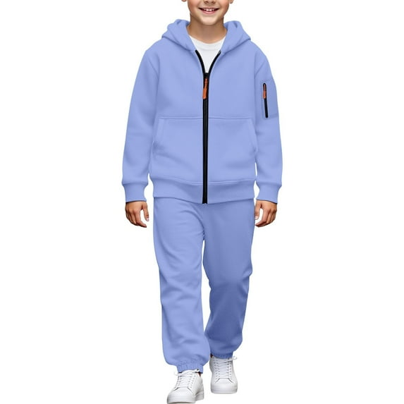 Byoo Big Boy s Hoodie Outfits Casual Solid Color Fleece Lined Zip Up ...
