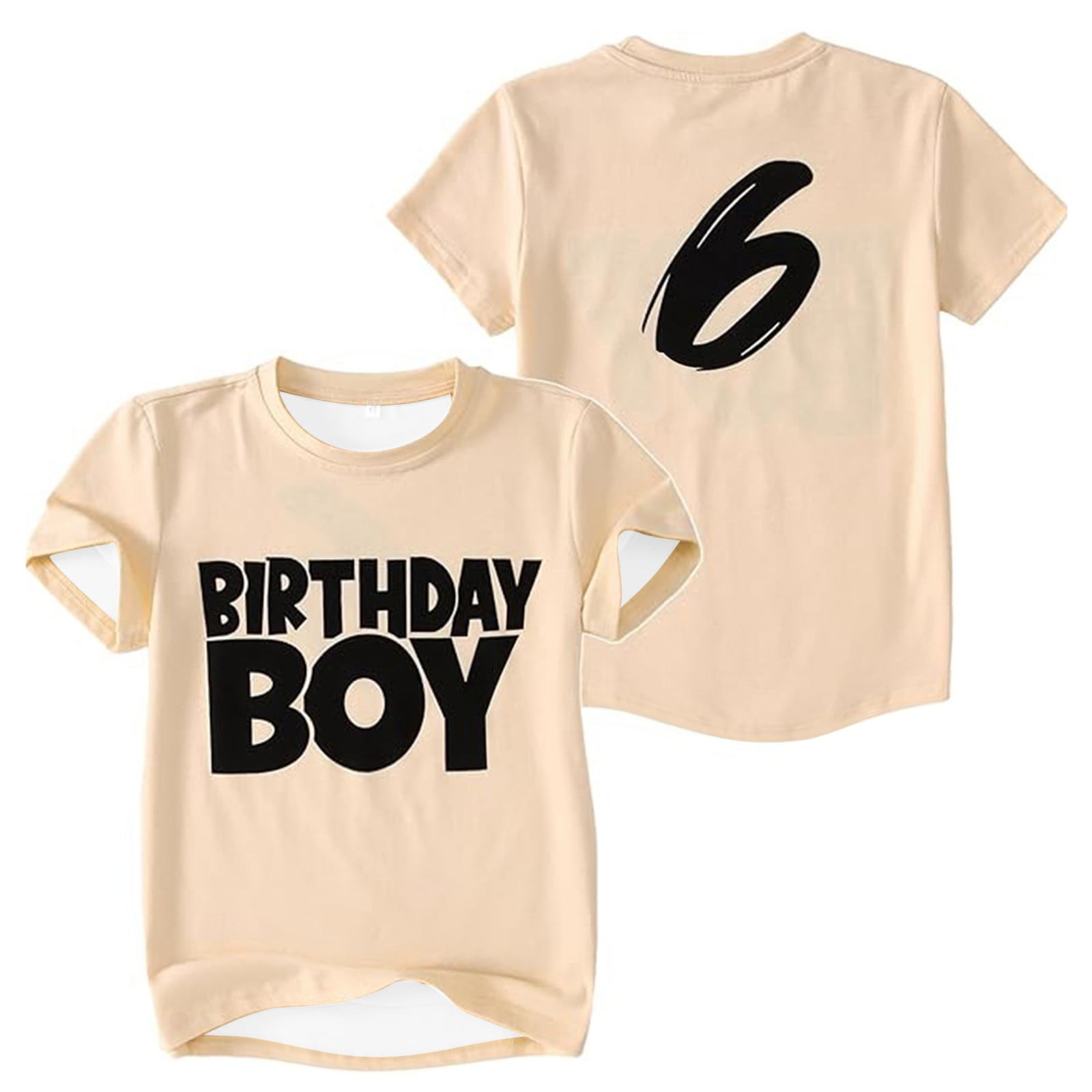 Byoo Big Boys 6Th Birthday T-Shirt Letter Print Short Sleeve Crew Neck ...