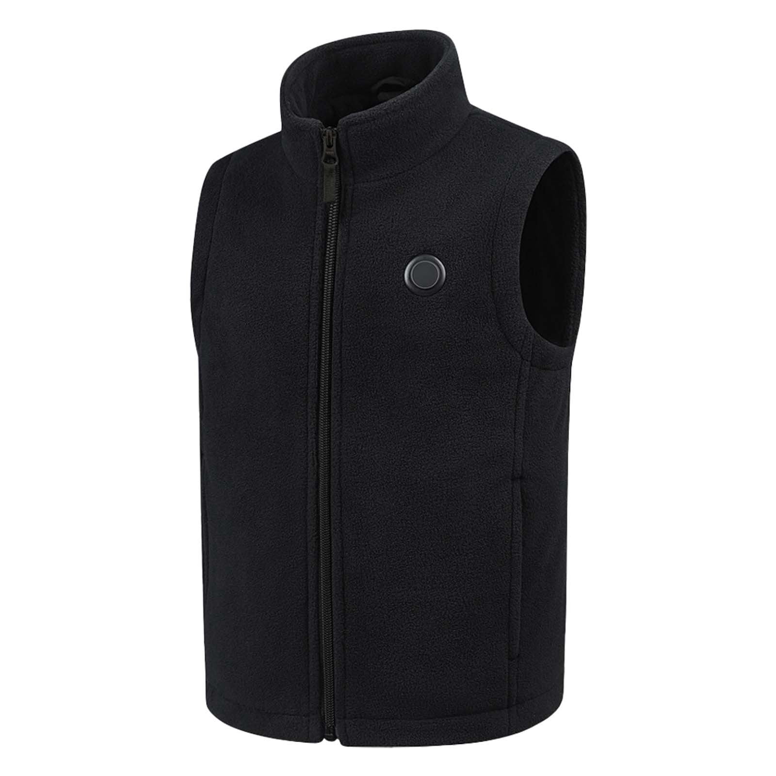 Byoo Big Boys Heated Vest Zipper Solid Stand Collar Padded Cozy Down ...