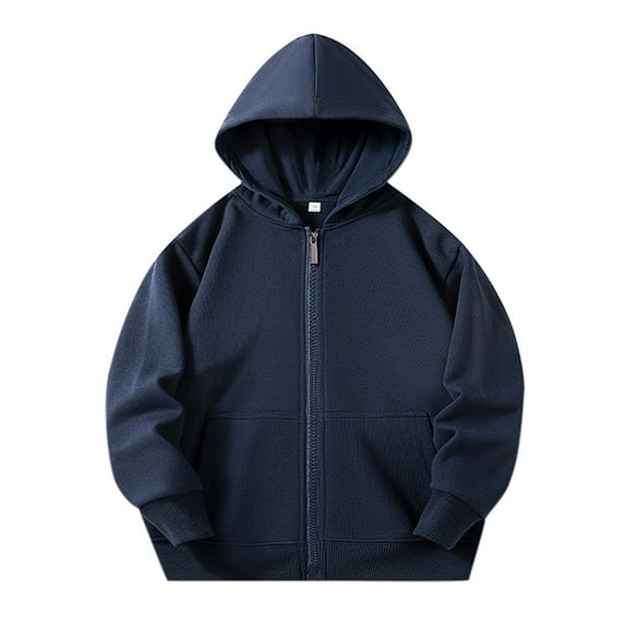 Byoo Big Boys Hoodie Jacket Solid Color Zipper Kangaroo Pocket Hooded ...
