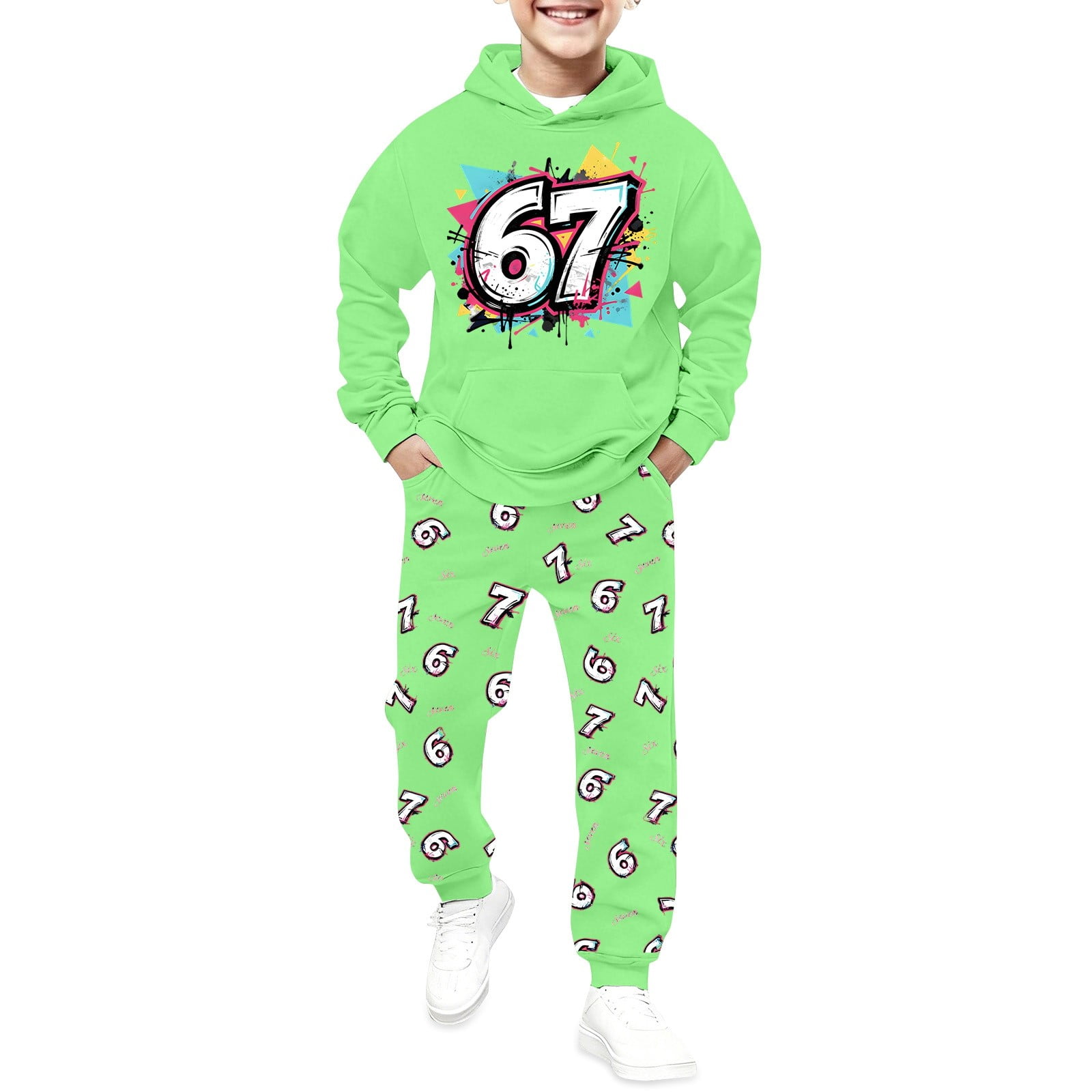 Byoo Big Boys Hoodie Sweatsuit Sets Fleece Number Graphic Hoody ...