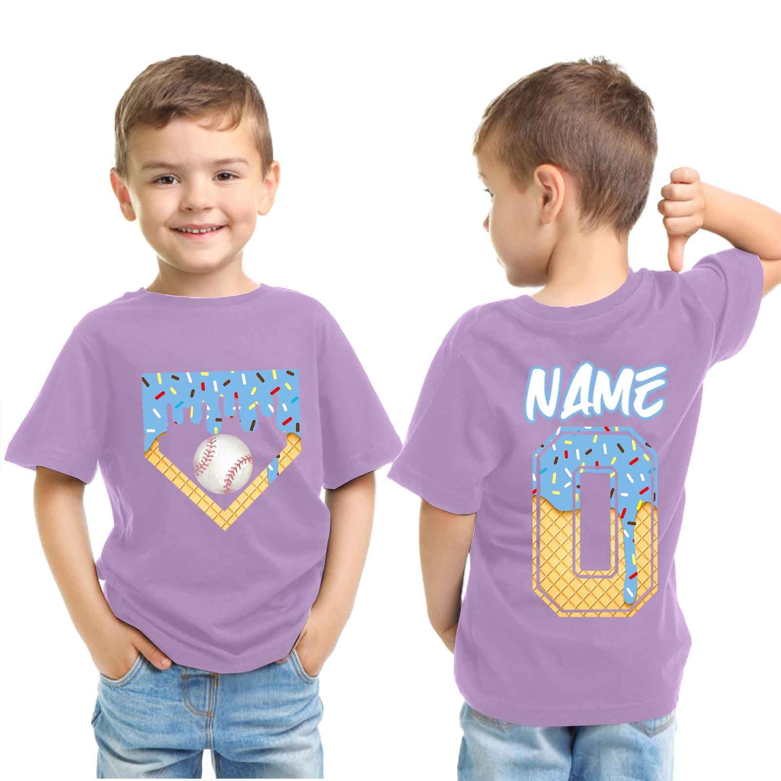 Byoo Big Boys T-Shirt Diy Ice-Cream Baseball Print Short Sleeve T Shirt ...