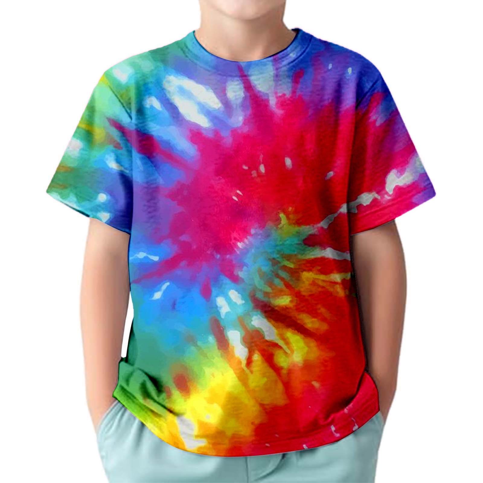 Byoo Big Boys Tie Dyed T-Shirt Kids Casual Short Sleeve T Shirt Comfy ...