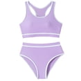 Byoo Big Girl Contrast Trim Swimsuit Sporty Racerback Two Piece Pool ...