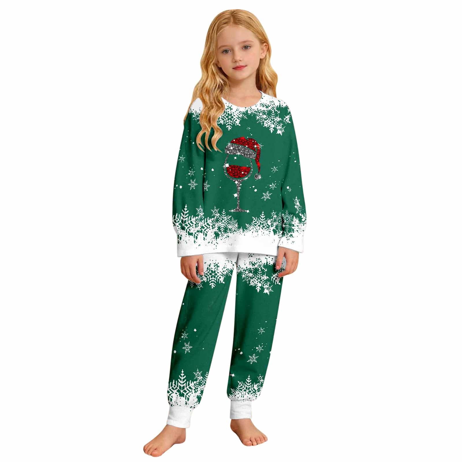 Byoo Big Girl Outfit Christmas Red Wine Glass Print Full Sleeve Top ...