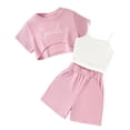 Byoo Big Girl Smile Print 3 Piece Outfit Set Breathable Casual ...
