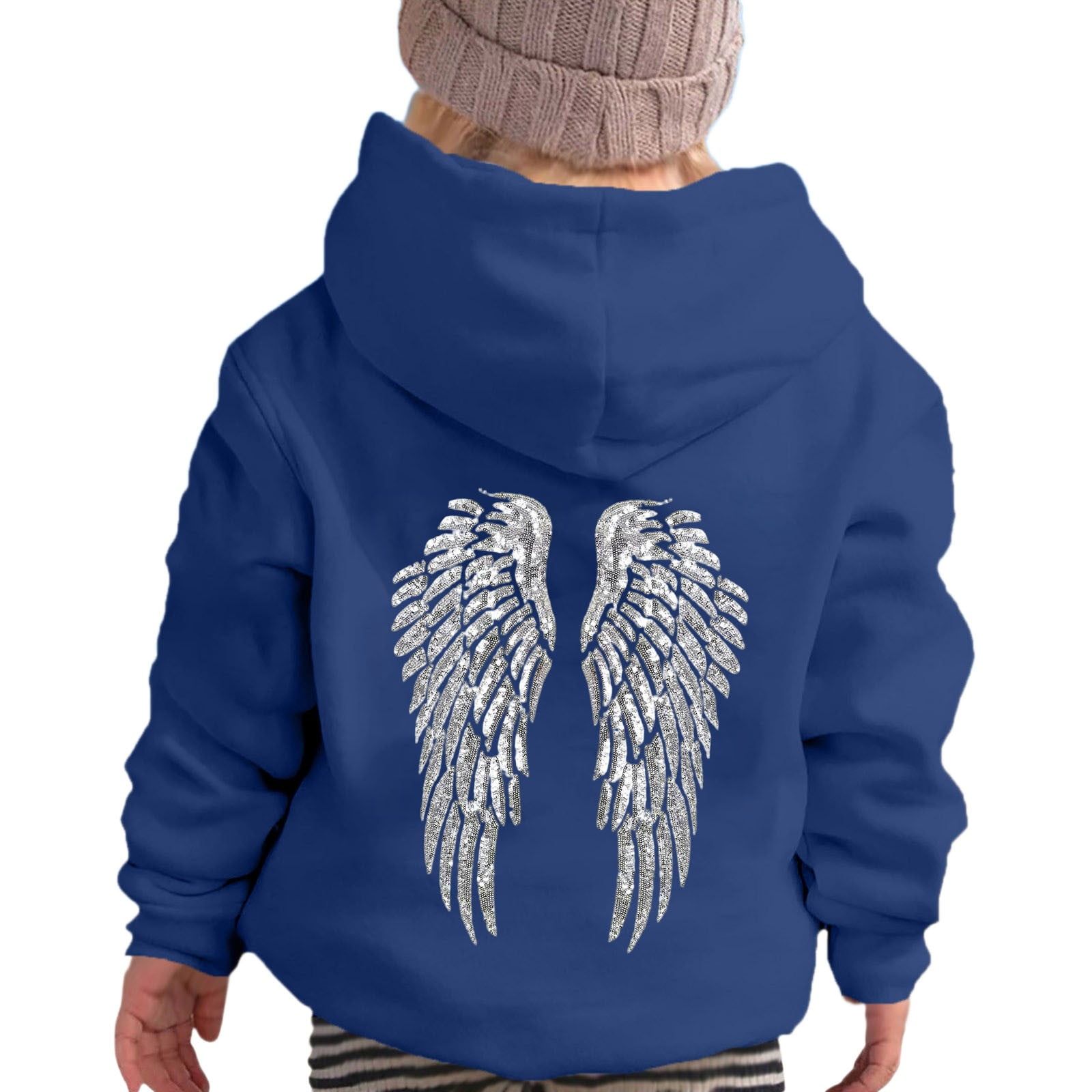Byoo Big Girls' Casual Hoodie Cute Angel Wing Print Hooded Pullover ...