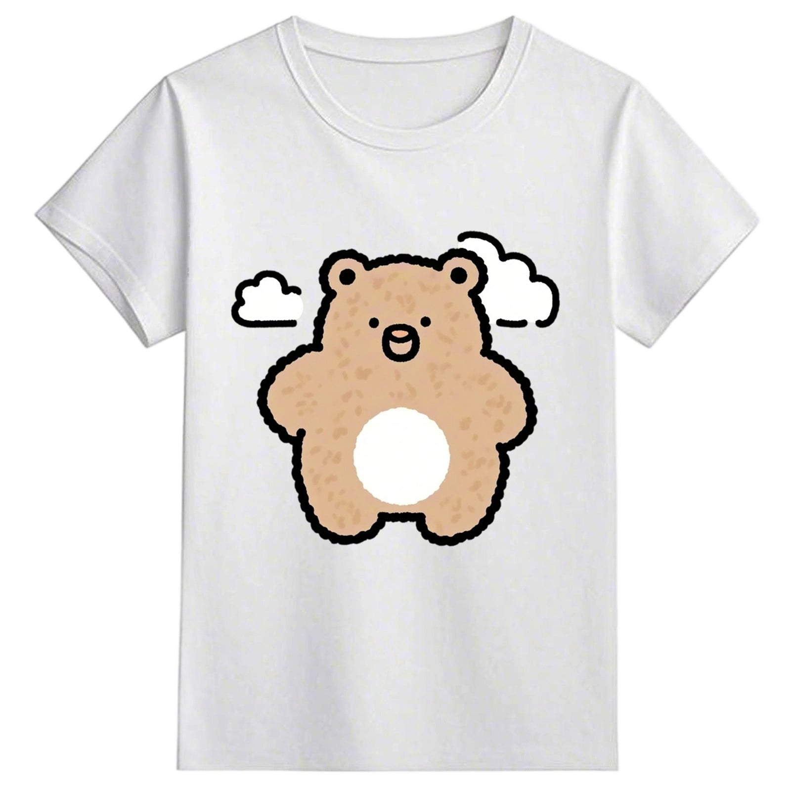 Byoo Big Girls Cute Bear Print T-Shirt Graphic Tee Short Sleeve Crew ...