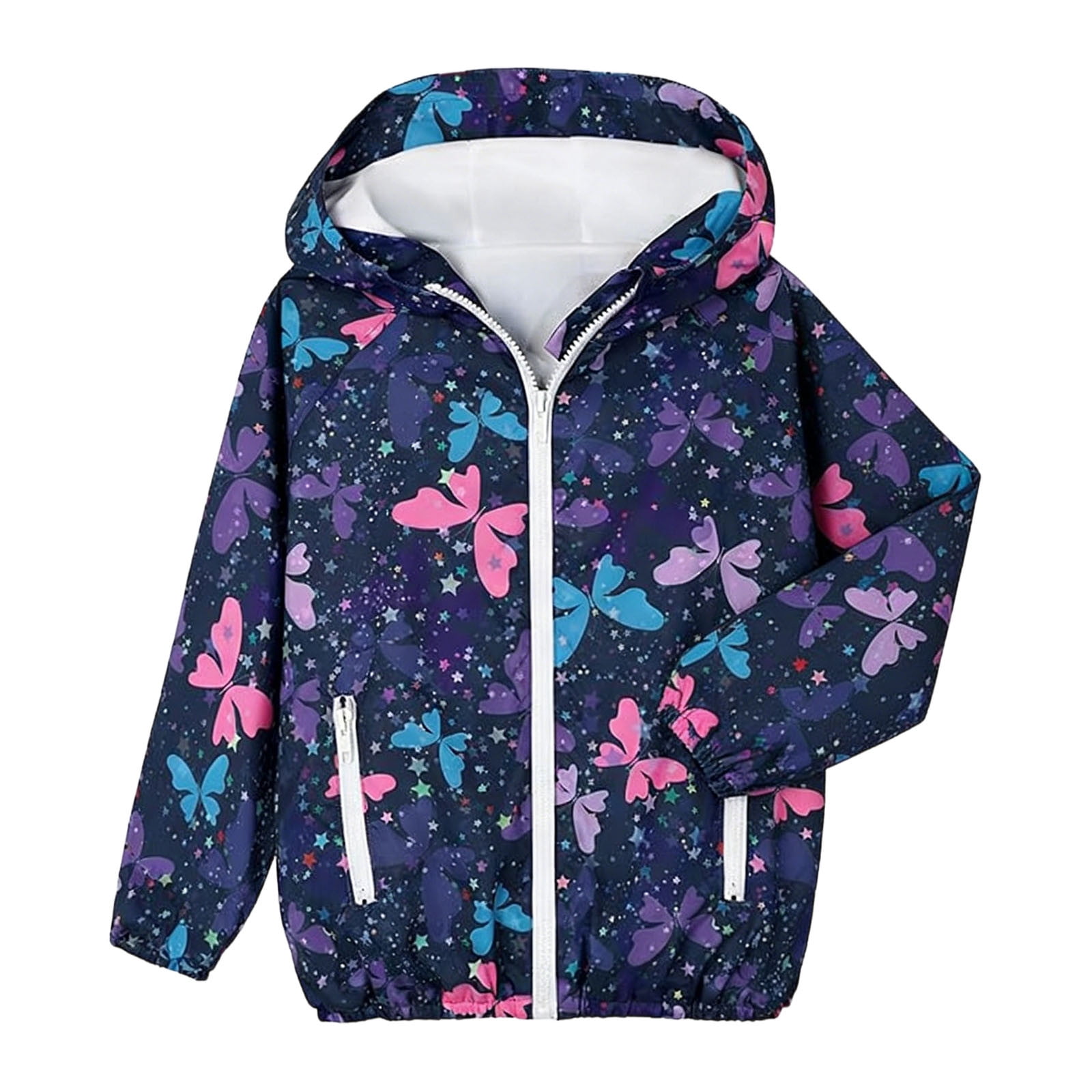 Byoo Big Girls Hooded Jacket Zipper Butterfly All Over Print ...