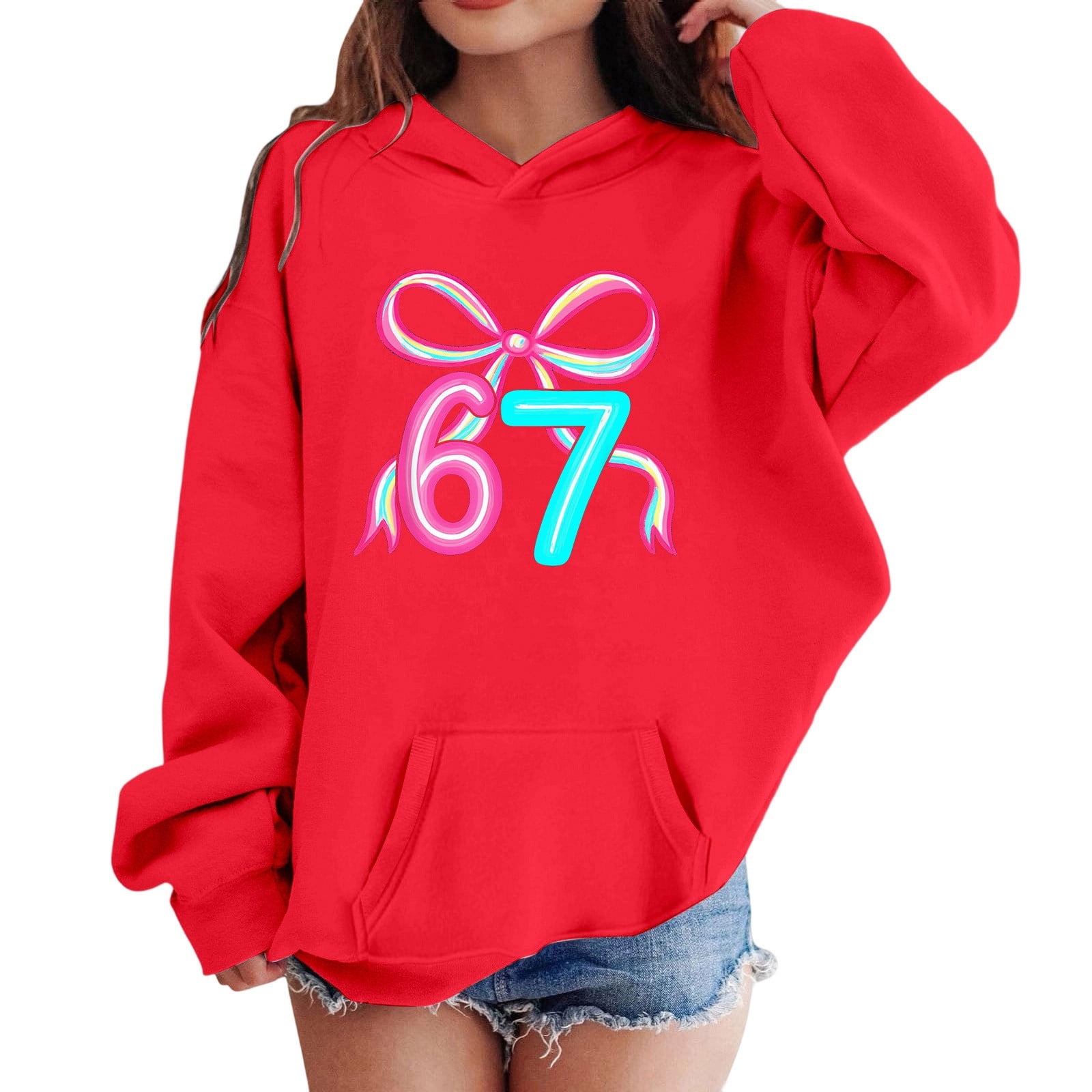 Byoo Big Girls Hooded Sweatshirt Oversize Leisure Full-Sleeve Pullover ...