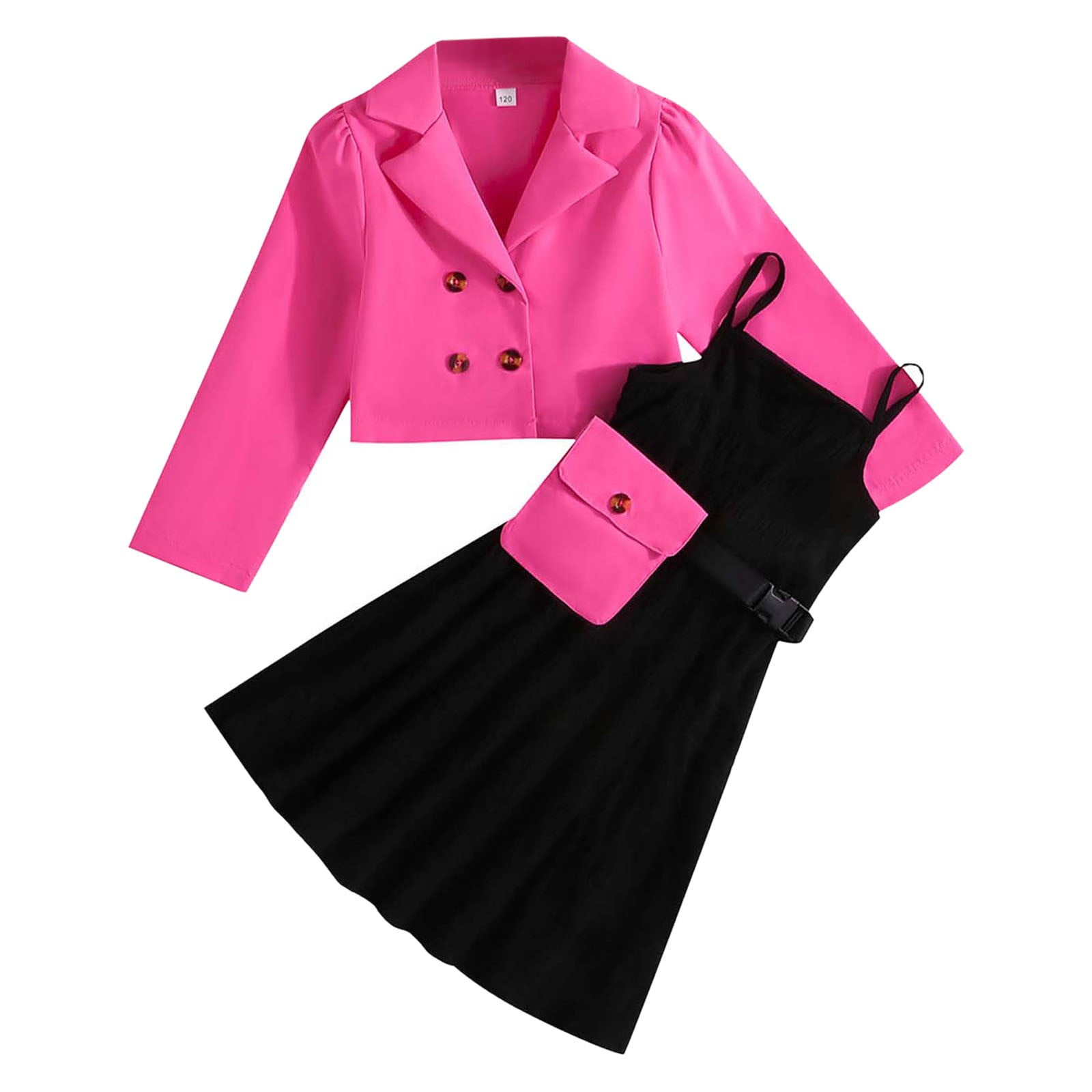 Byoo Big Girls Outfits Sleeveless Slip Dress Long Sleeve Jacket Bag ...