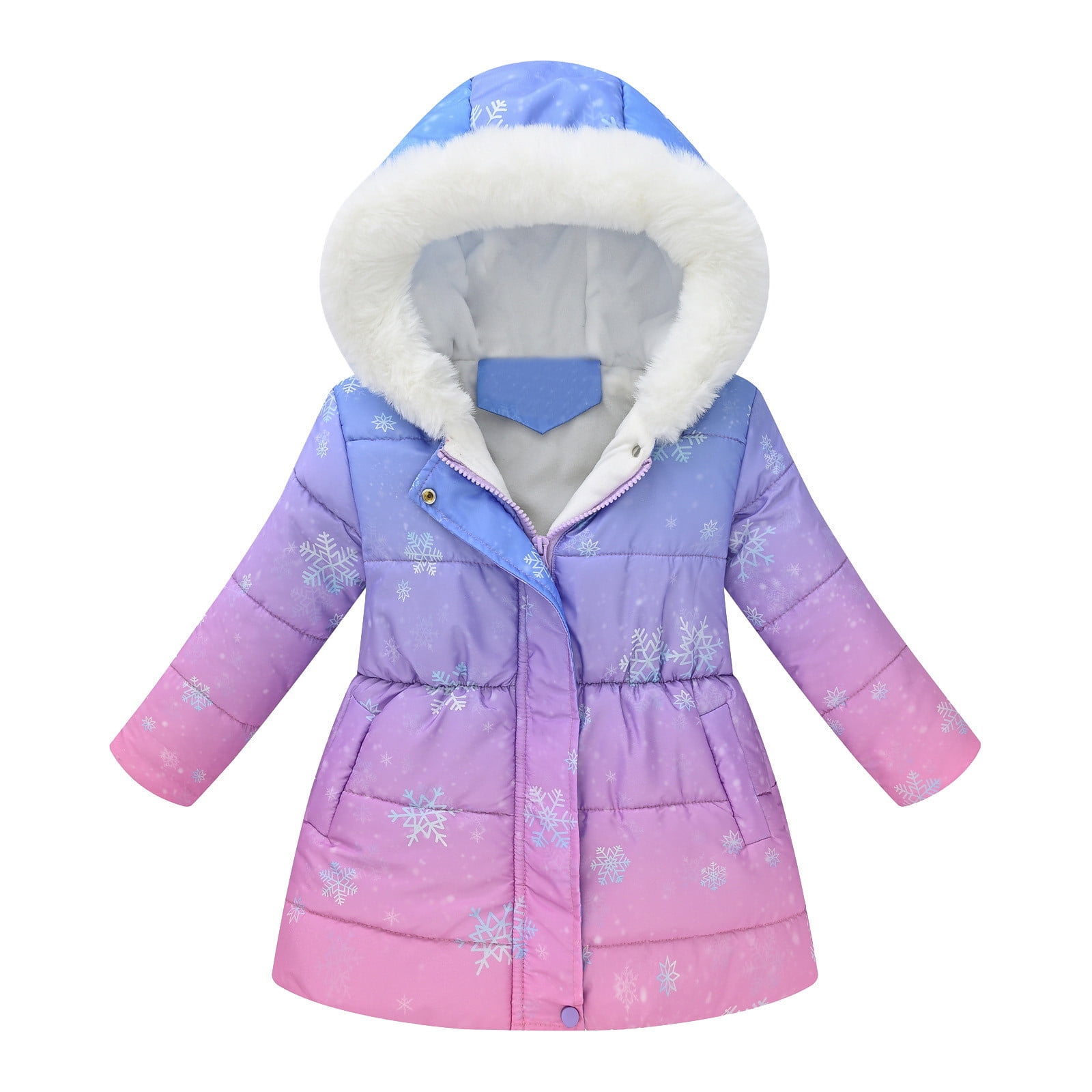 Byoo Big Girls Puffer Jacket Snowflake Graphic Lined Long Down Hooded ...