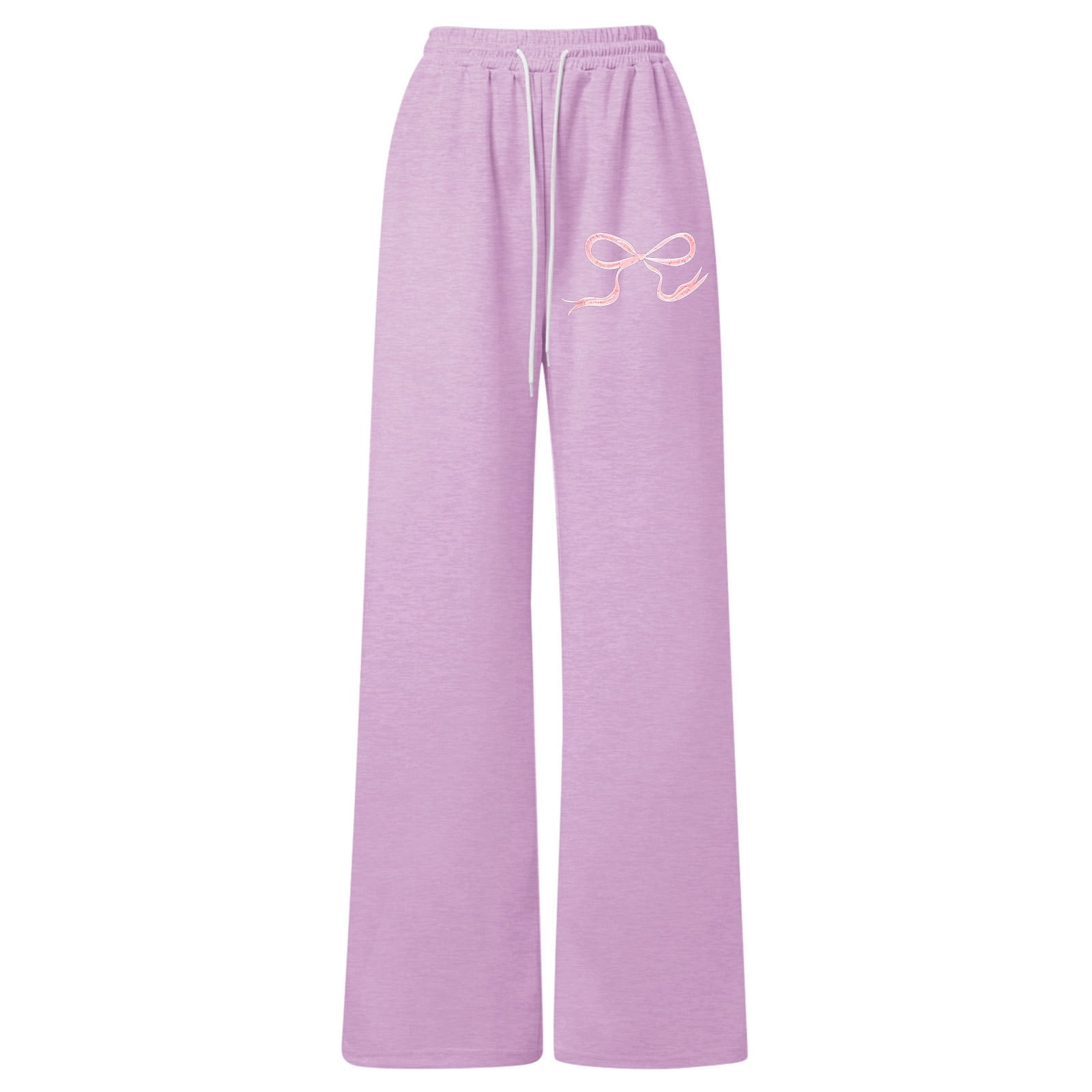 Byoo Big Girls Sweatpants Bow Graphic Lightweight Straight Wide Leg ...