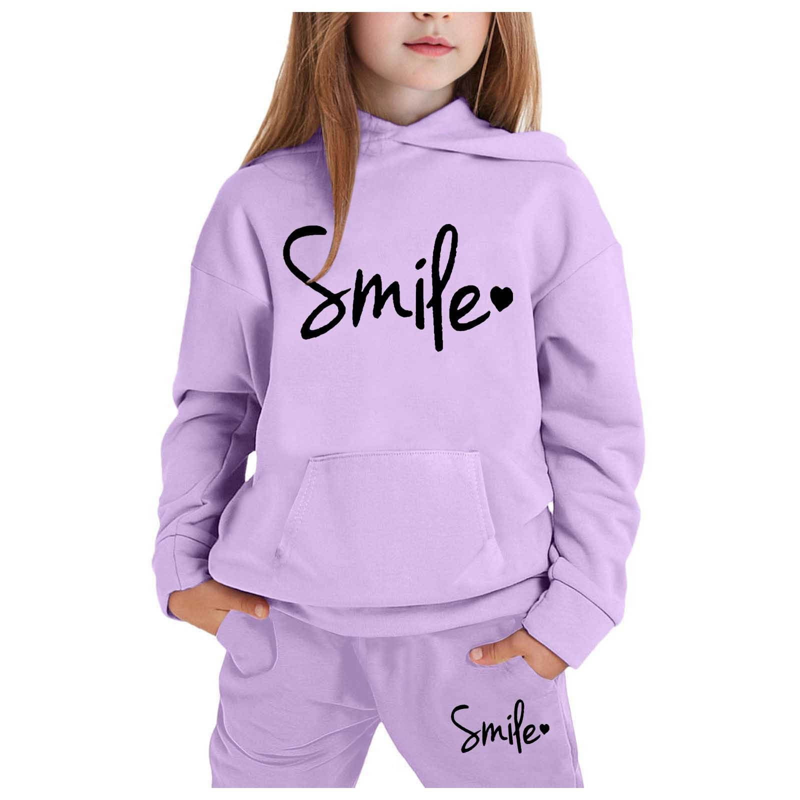 Byoo Big Girls Sweatsuit Letter Print Pullover Hoodie and Joggers Set ...