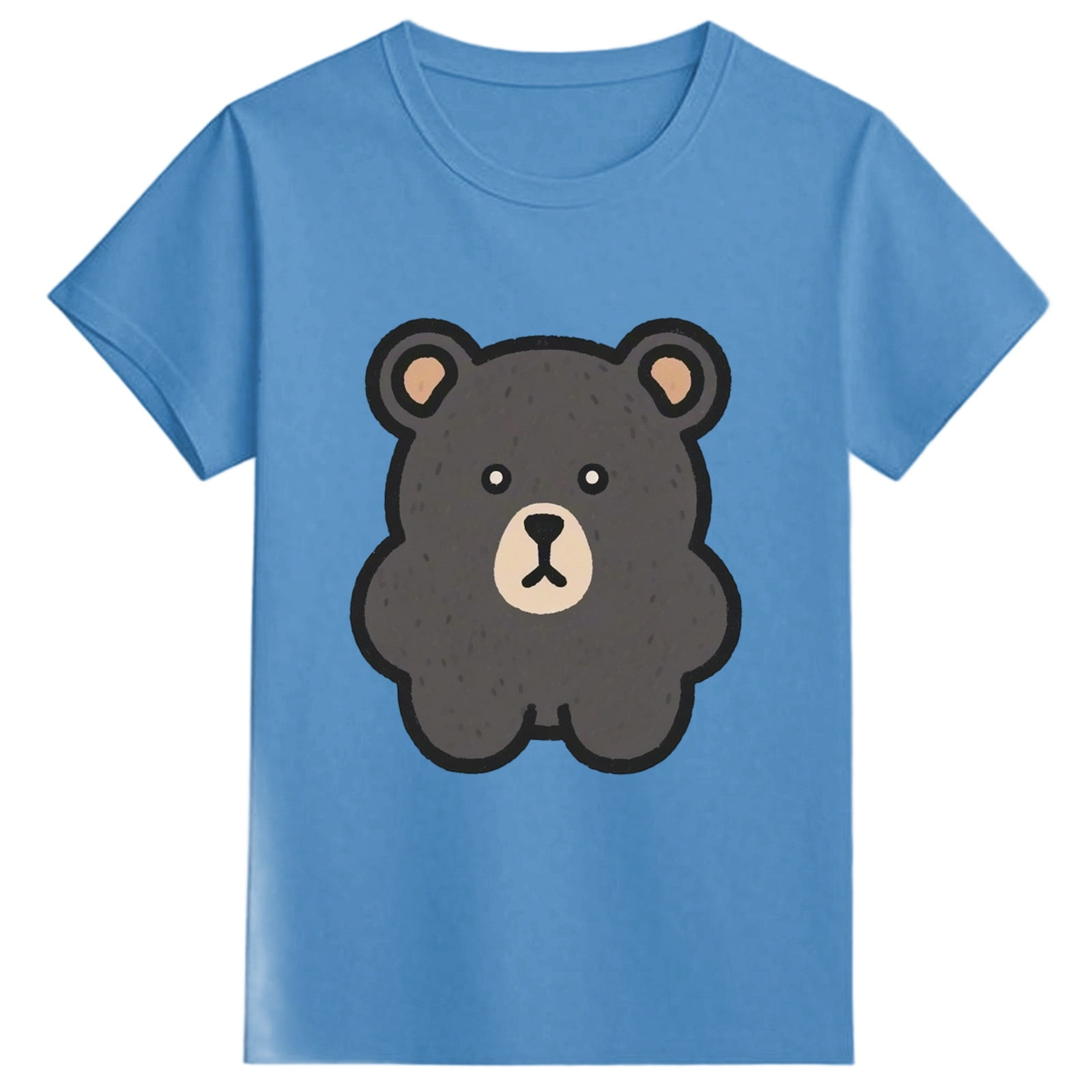 Byoo Big Girls T-Shirt Cute Bear Print Short Sleeve Round Neck T Shirt ...