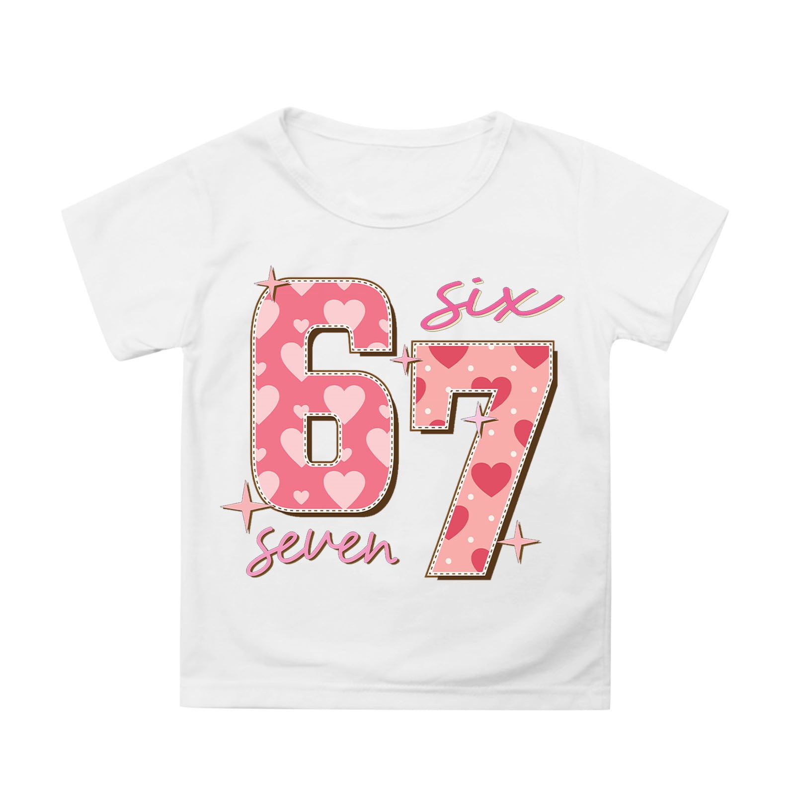 Byoo Big Girls Valentine T-Shirt Short Sleeve Number Graphic Cartoon ...