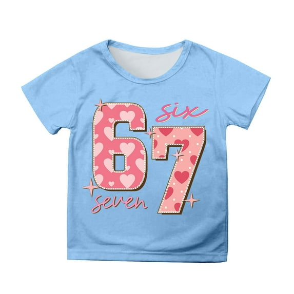 Byoo Big Girls Valentine T-Shirt Short Sleeve Number Graphic Cartoon ...