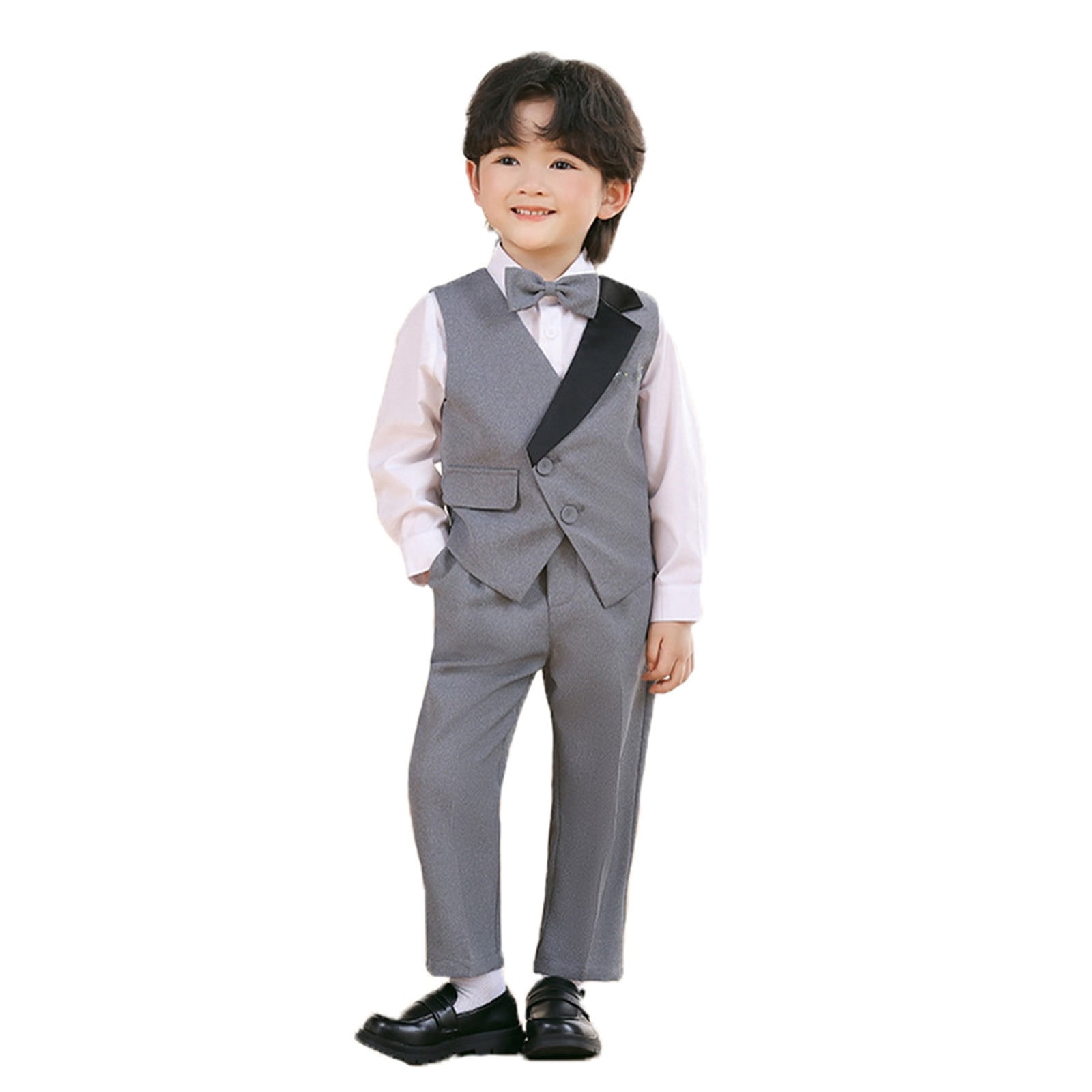 Byoo Boys Formal Suit British Style Tuxedo Set Dress Shirt Vest Pants ...