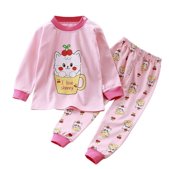 Byoo Cartoon Animal Printed Toddler Girl s Sleepwear Set Soft Full ...