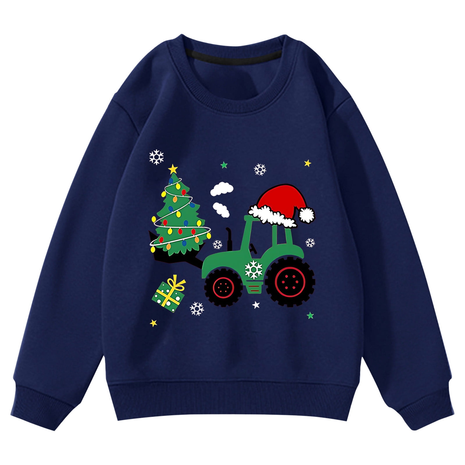 Byoo Christmas Big Boys Sweatshirt Car Print Pullover Long Sleeve ...