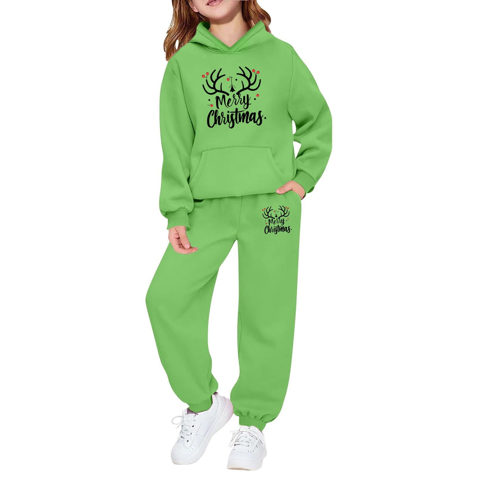 Byoo Christmas Little Girl Matching Tracksuit Sets Letter Print Long ...