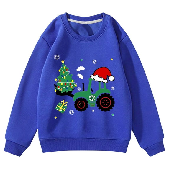 Byoo Christmas Toddler Boys Sweatshirt Car Print Pullover Long Sleeve ...