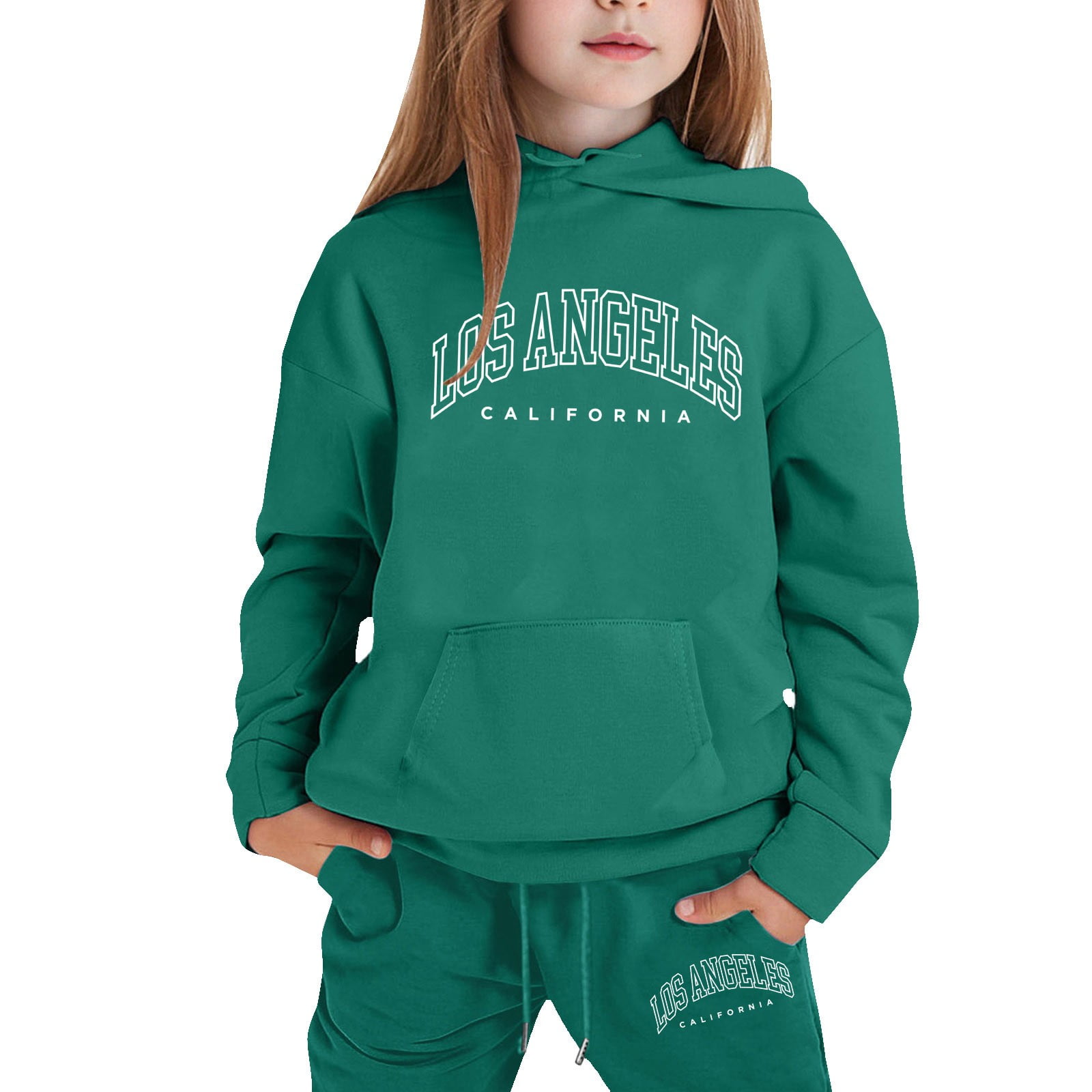 Byoo Clothing Set for Little Girl Letter Graphic Hooded Pullover ...