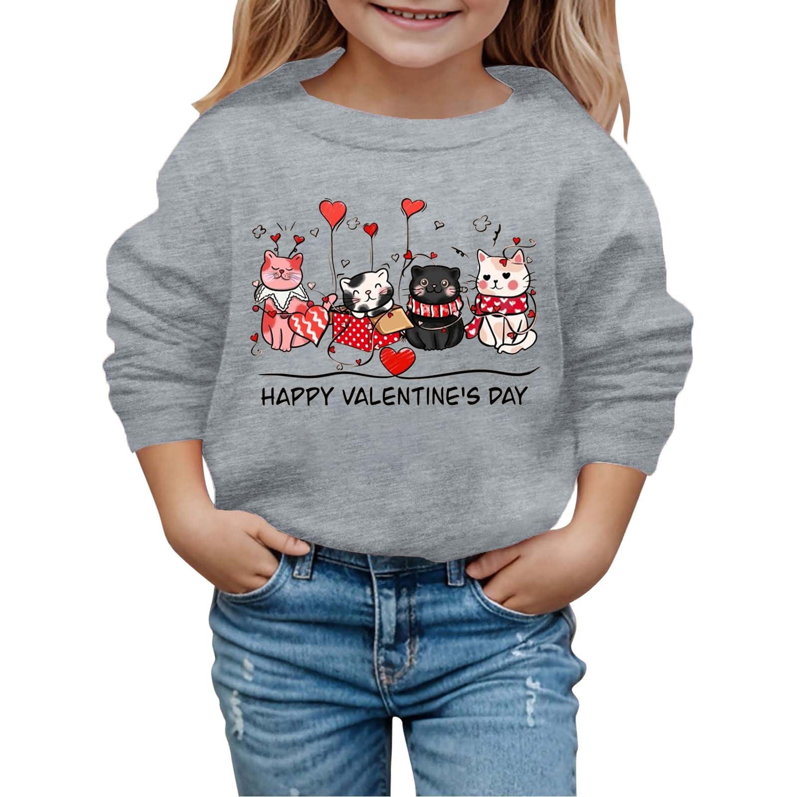 Byoo Cute Animal Graphic Little Boy Sweatshirt Valentine Day Round Neck ...