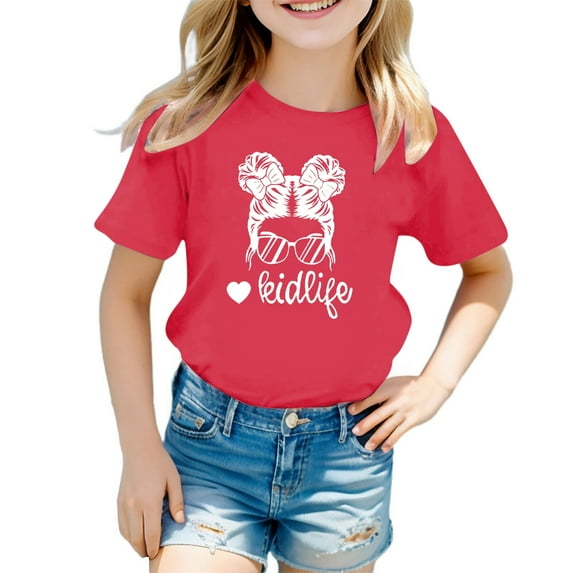Byoo Cute Character Printing T-Shirt for Tween Girl Short-Sleeved Round ...
