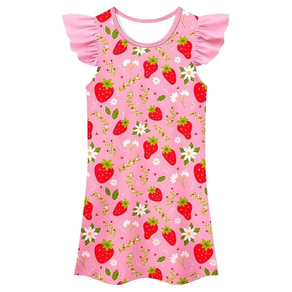 Byoo Cute Dog Print Dress for Big Girls Summer Ruffle Sleeve A Line ...