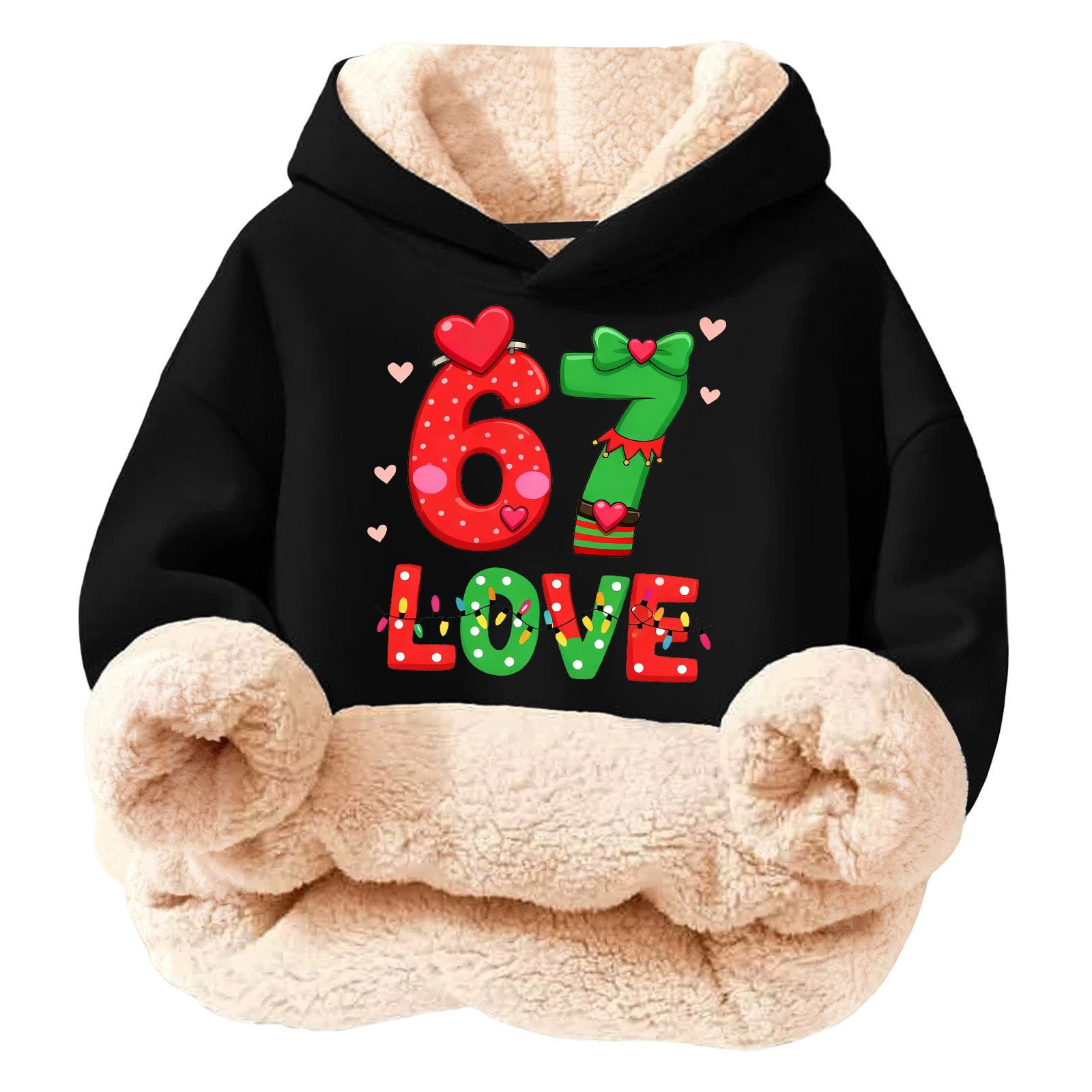 Byoo Fleece Lined Hoodie for Teen Boy Valentine's Day Cozy Number ...