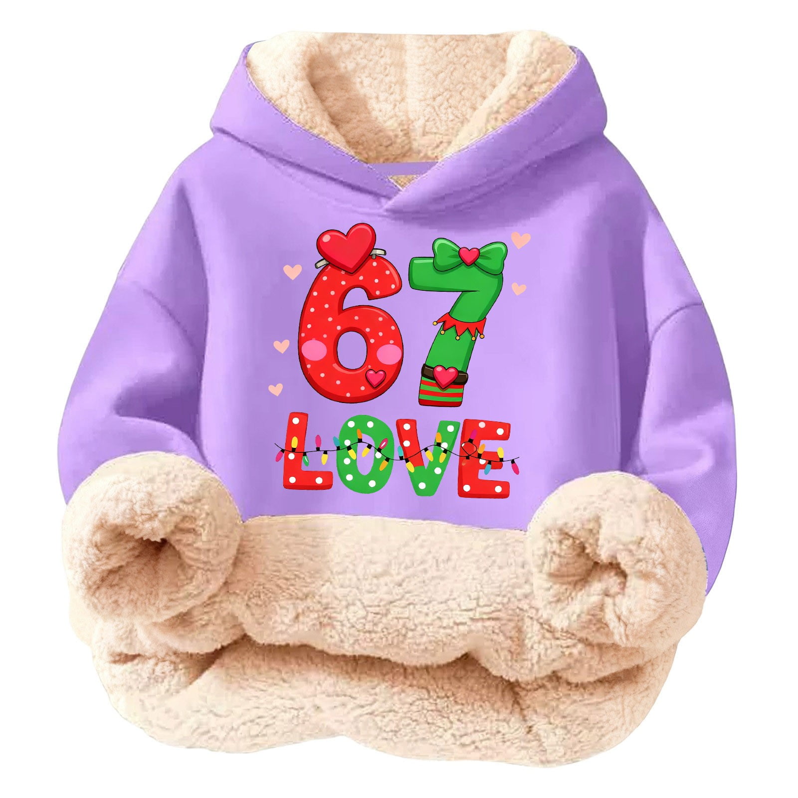 Byoo Lined Hoodie for Tween Boy Valentine's Day Cozy Number Graphic ...