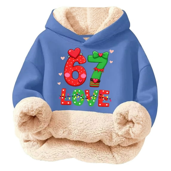 Byoo Fleece Lined Hoodie for Tween Boy Valentine's Day Cozy Number ...
