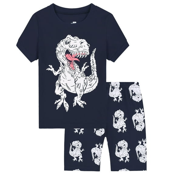 Byoo Fluorescent Toddler Boy Homewear Set Cartoon Dinosaur Print Loose ...