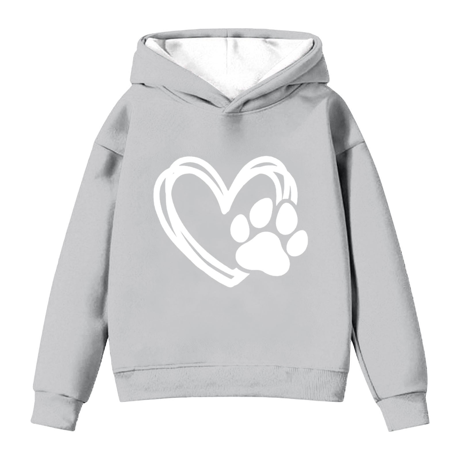 Byoo Heart Graphic Toddler Girl Hoodie Relaxed Fit Long-Sleeved ...
