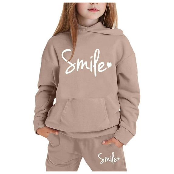 Byoo Hoodie Tracksuit Outfit for Tween Girl Letter Printing Pullover ...