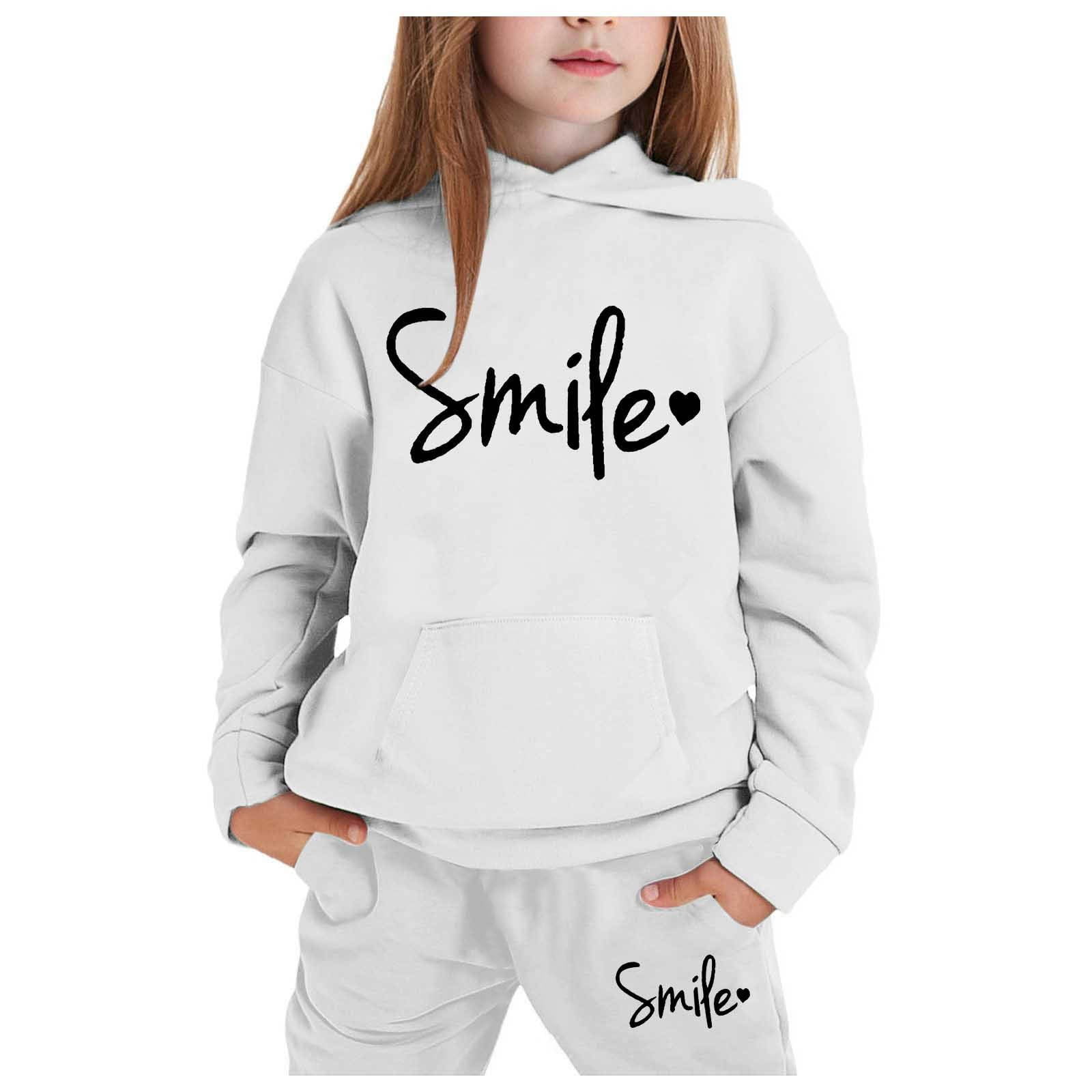 Byoo Hoodie Tween Girl Clothing Set Letter Printed Hooded Full Sleeve ...