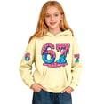 Byoo Hoodie for Teen Girl 67 Number Graphic Kangaroo Pocket Full ...