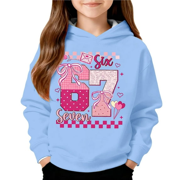 Byoo Hoody Sweatshirt for Tween Girl Valentine Number Graphic Active ...
