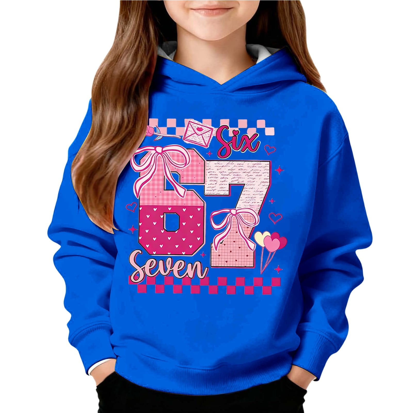 Byoo Hoody Valentine Sweatshirt for Toddler Girl Number Graphic Active ...