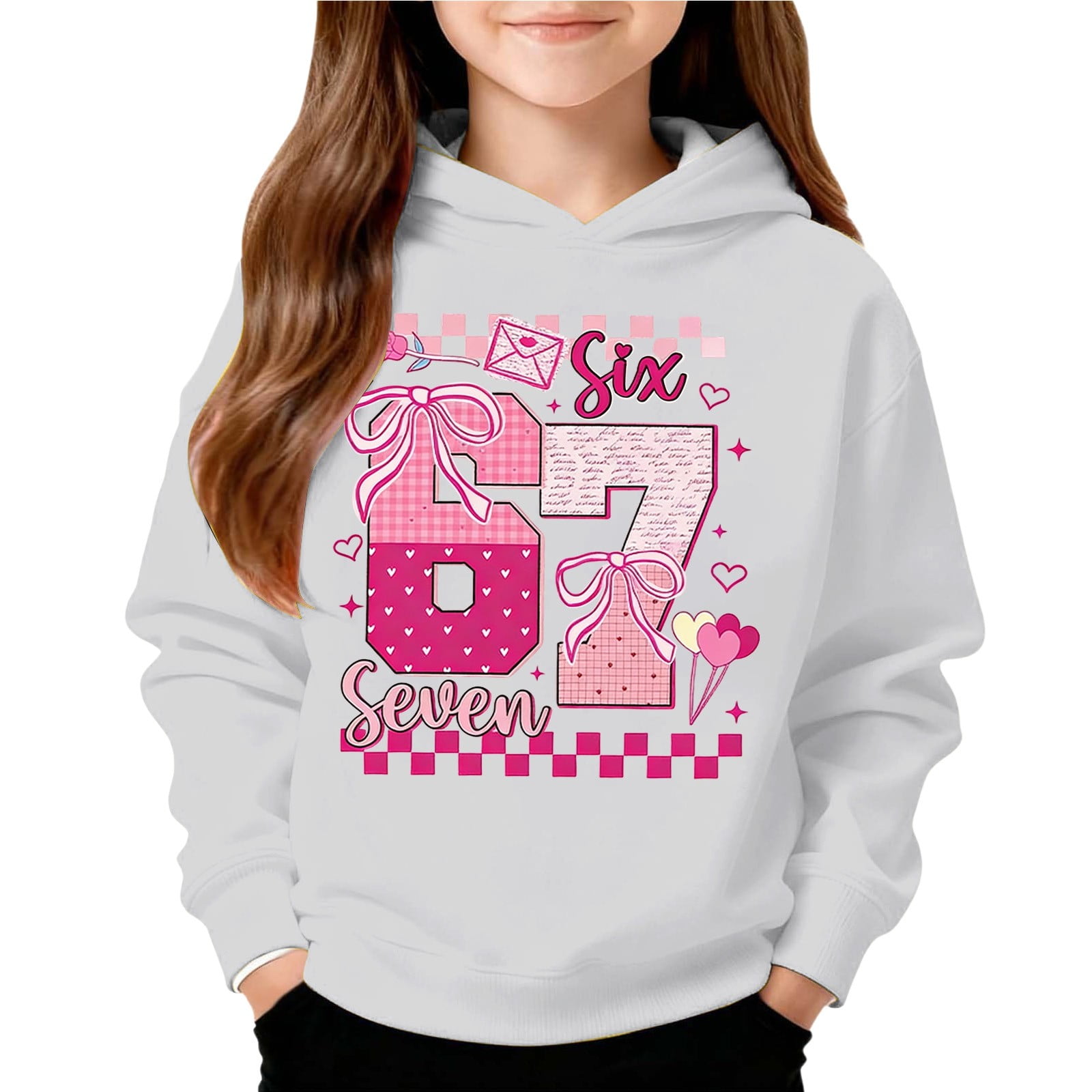 Byoo Hoody Valentine Sweatshirt for Toddler Girl Number Graphic Active ...