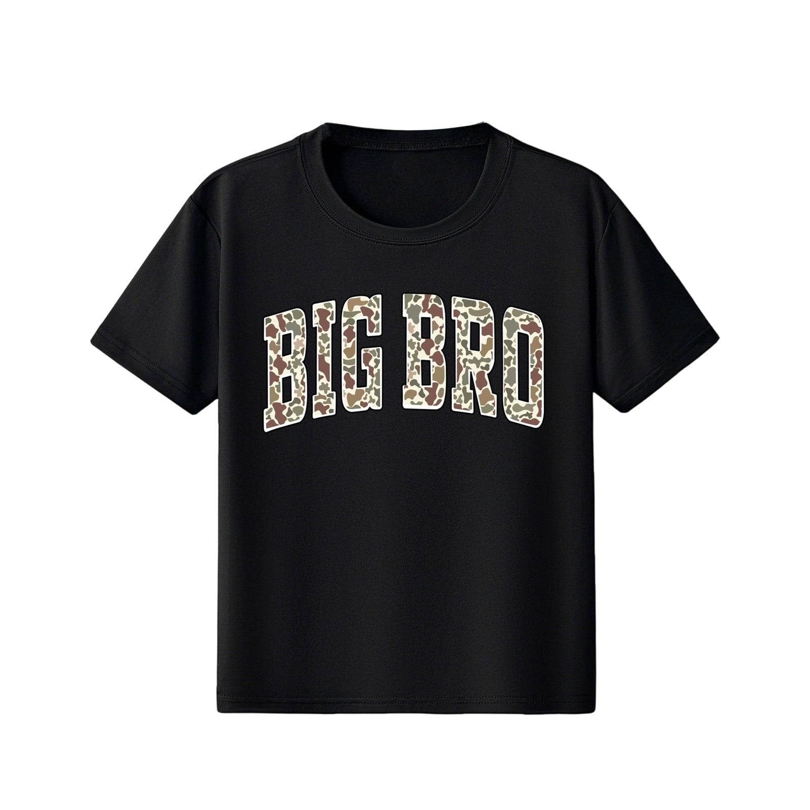 Byoo Infant Boy Camo Letter Print T Shirt Big Bro Crew Neck Short ...